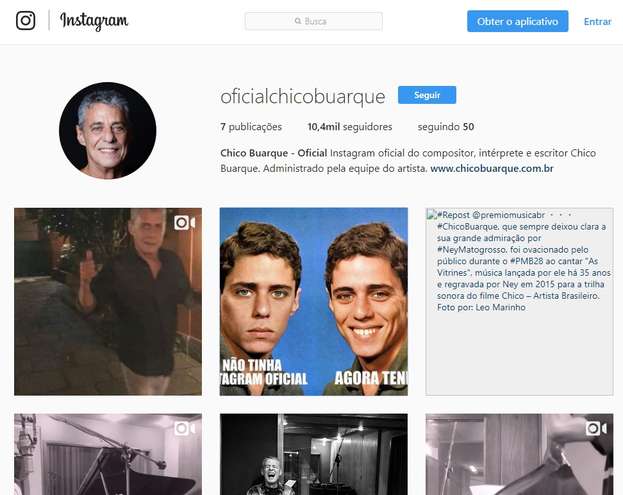 Com meme viral, Chico Buarque anuncia conta no Instagram - 22/07/17 ...